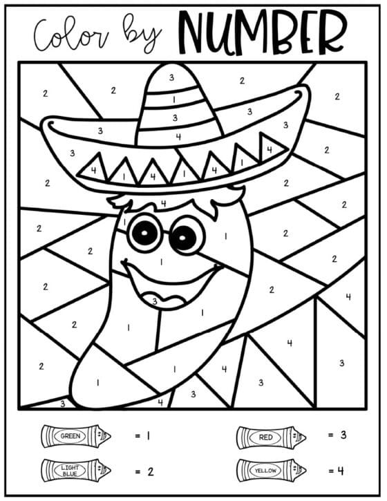Cinco de Mayo Color by Number - Kids Activity Zone
