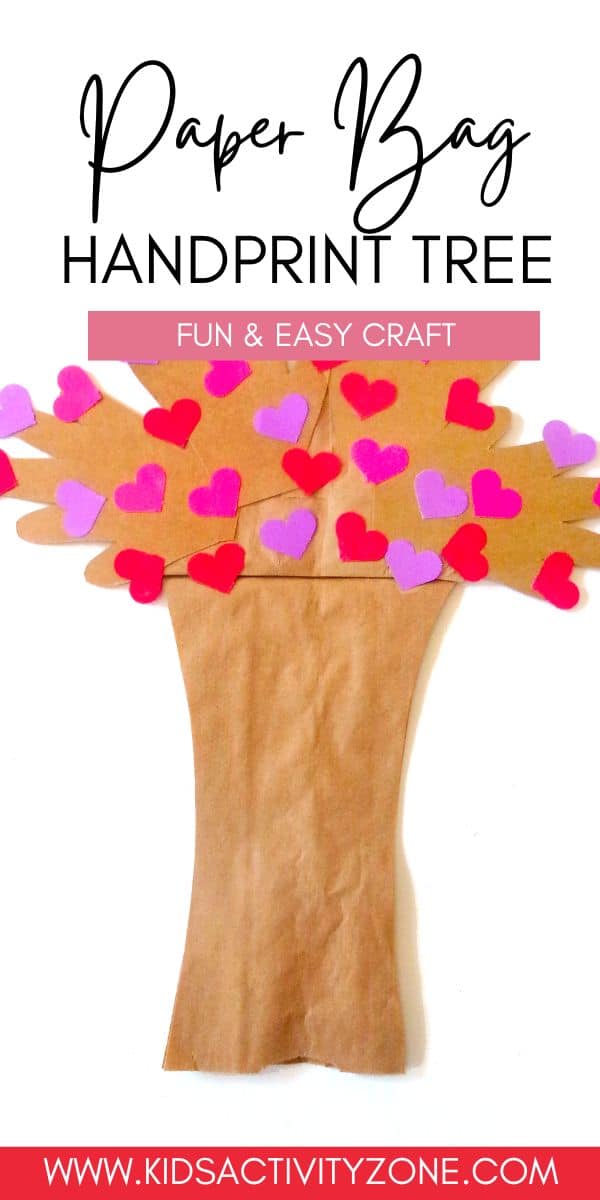 Paper Bag Heart Handprint Tree - Kids Activity Zone