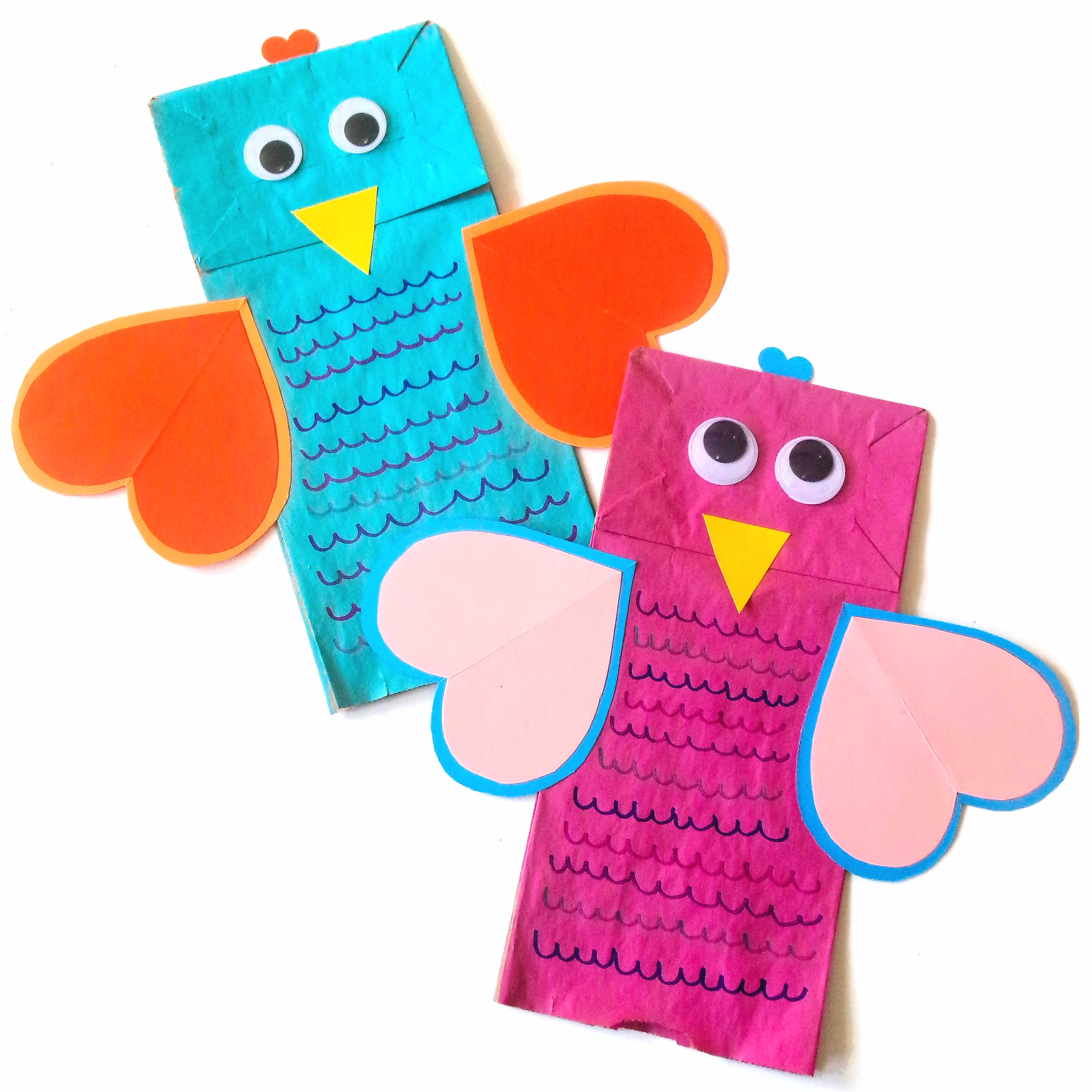 Paper Bag Love Birds - Kids Activity Zone
