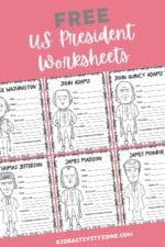 US President Worksheets - Kids Activity Zone