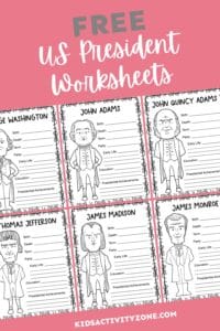 US President Worksheets - Kids Activity Zone