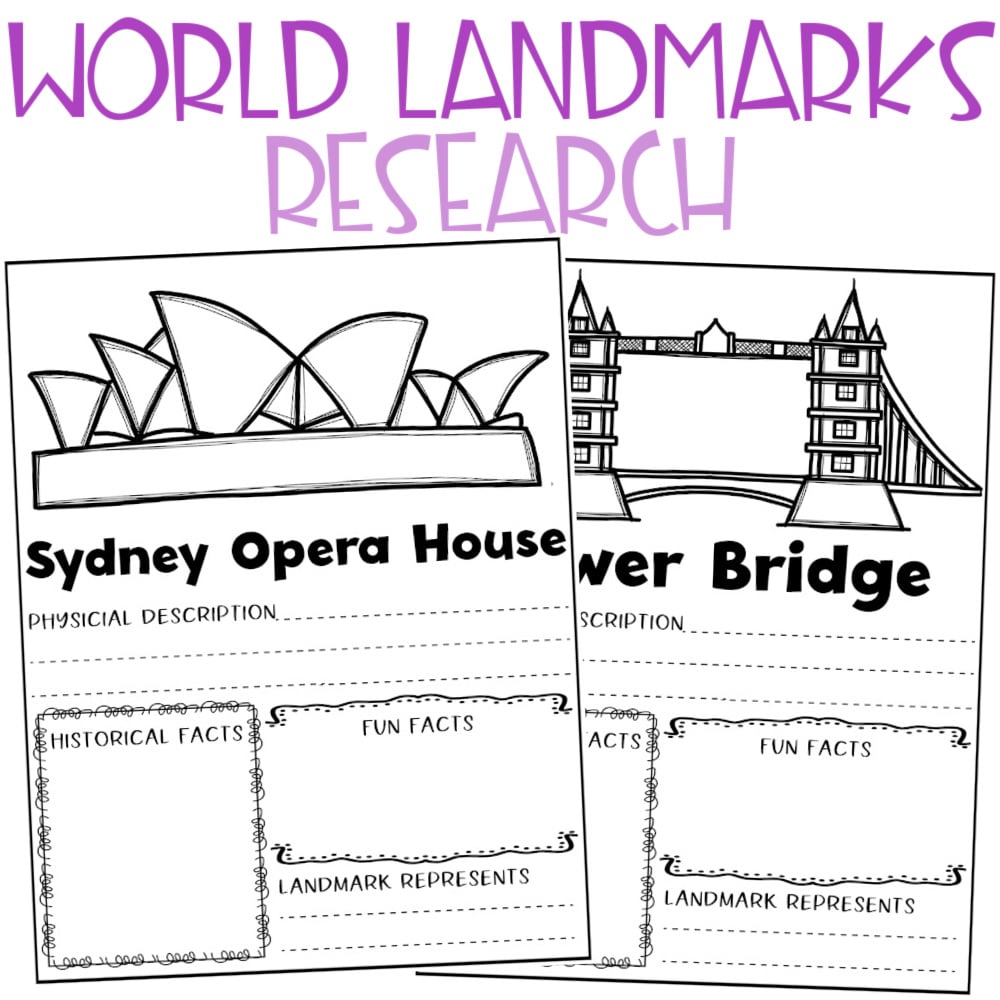 World Landmarks Worksheets - Kids Activity Zone