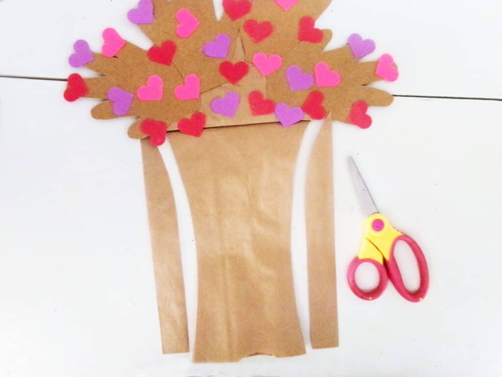 Paper Bag Heart Handprint Tree - Kids Activity Zone
