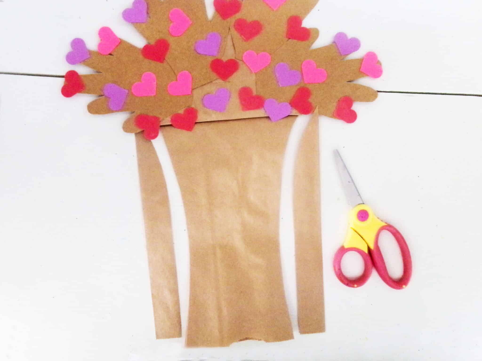 Paper Bag Heart Handprint Tree - Kids Activity Zone