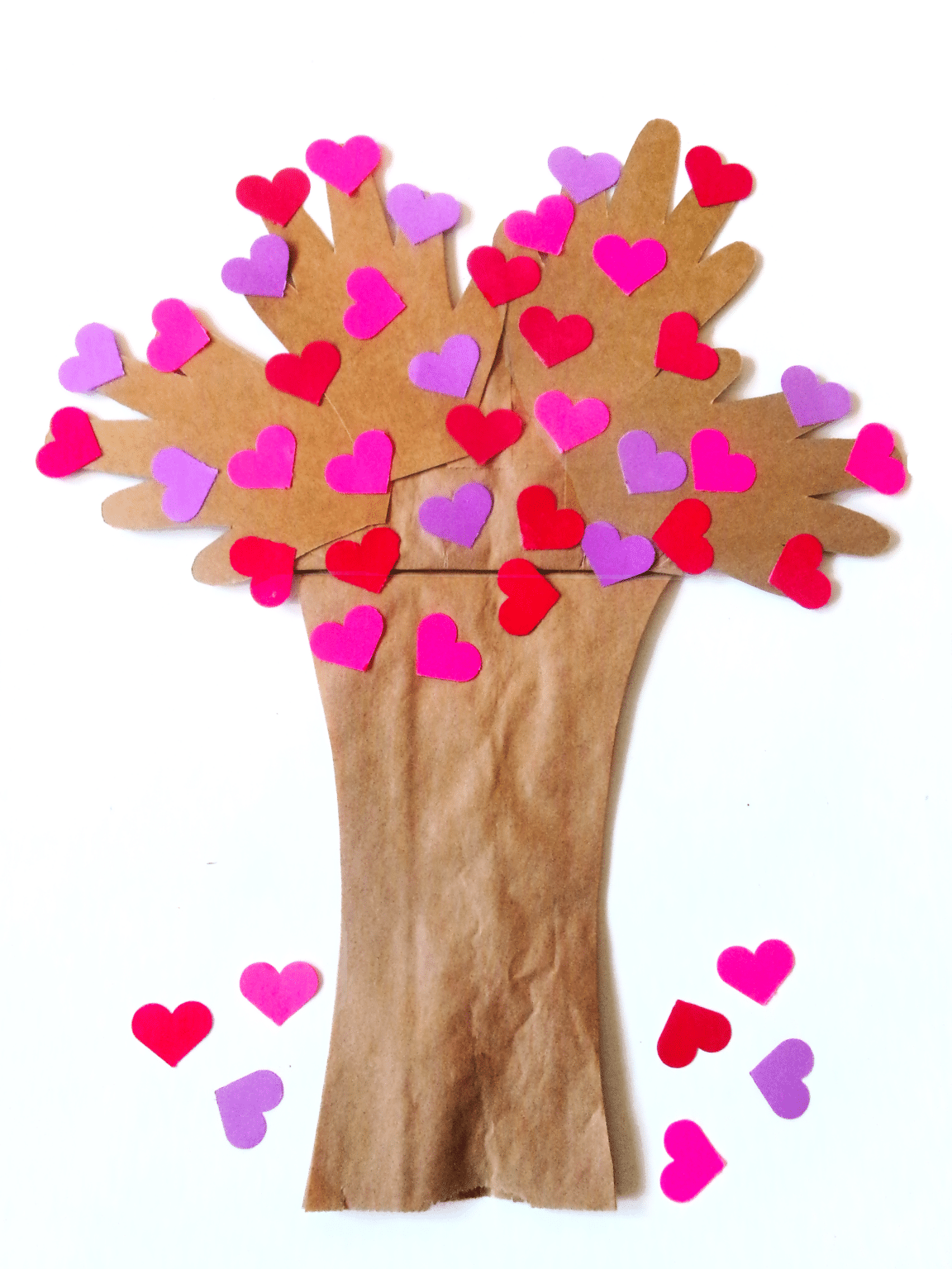 Paper Bag Heart Handprint Tree - Kids Activity Zone