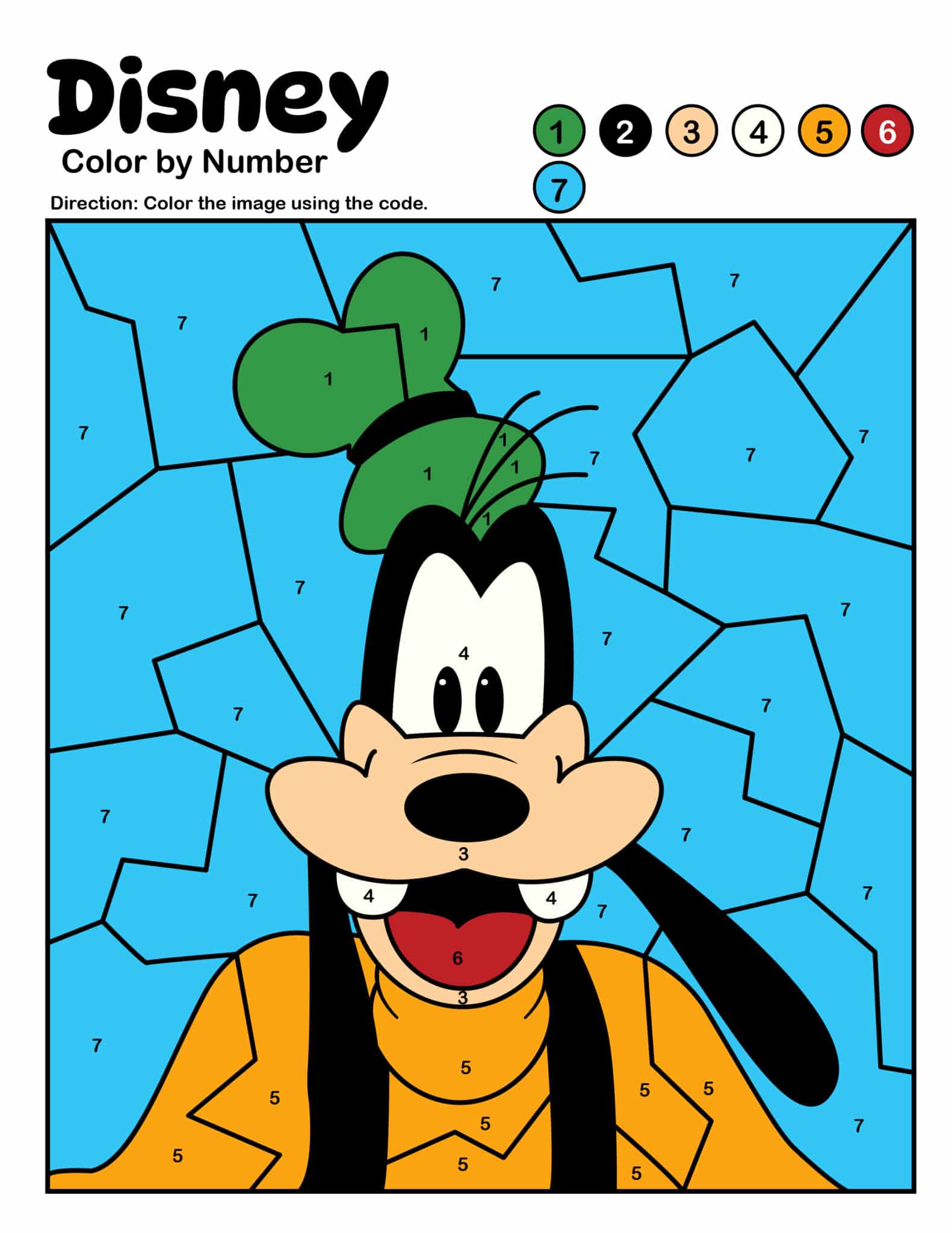 Free Disney Color-by-Number Pages for Kids - Kids Activity Zone