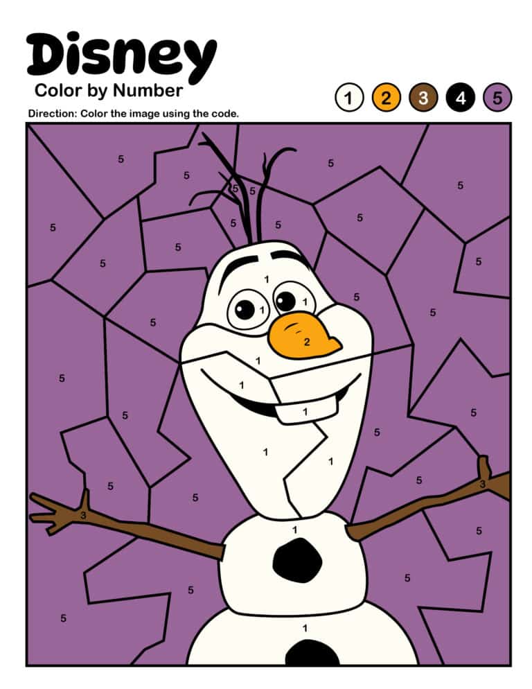 Disney Color by Number - Kids Activity Zone