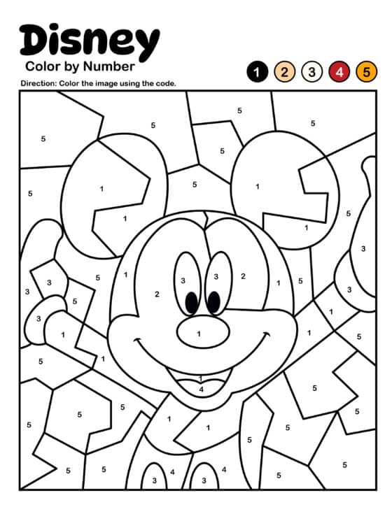 Disney Color by Number - Kids Activity Zone