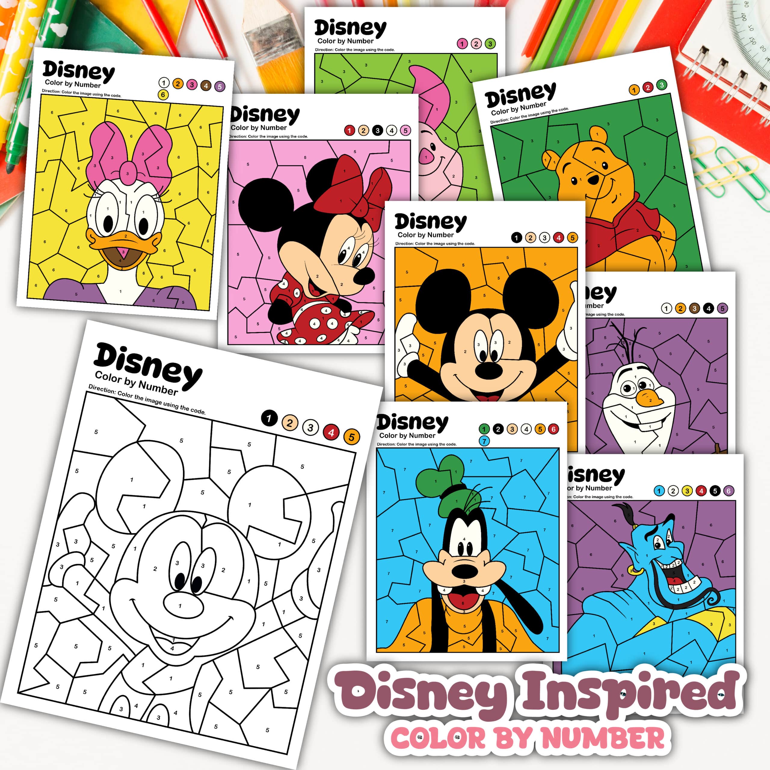 Disney Color by Number - Kids Activity Zone