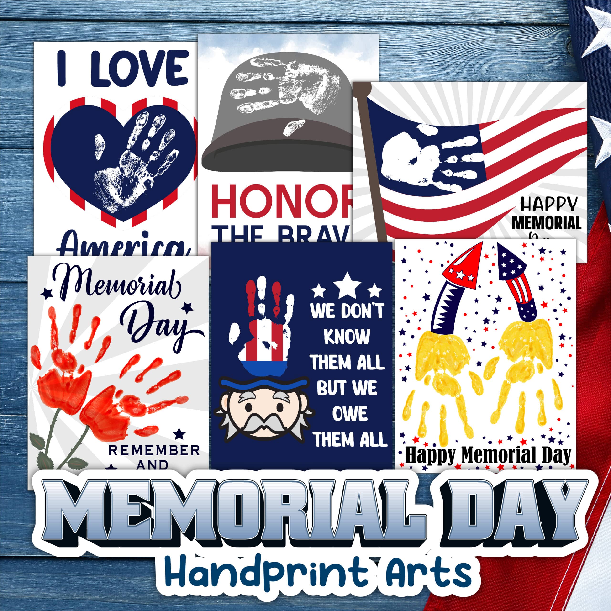 Memorial Day Handprint Art Printables - Kids Activity Zone