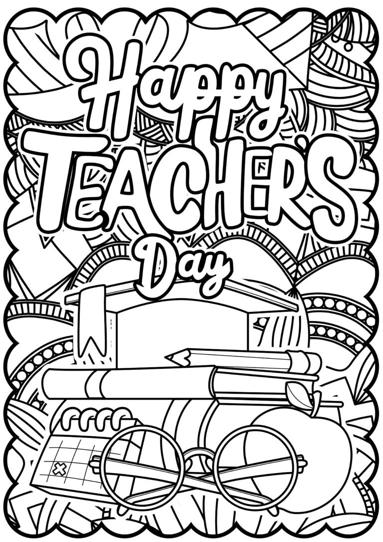 Teacher Appreciation Coloring Pages - Kids Activity Zone