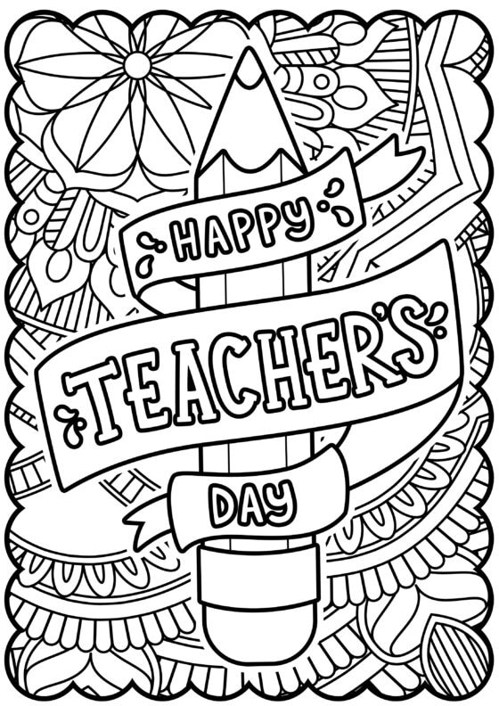Teacher Appreciation Coloring Pages - Kids Activity Zone