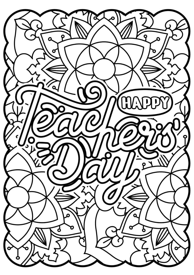 Teacher Appreciation Coloring Pages - Kids Activity Zone