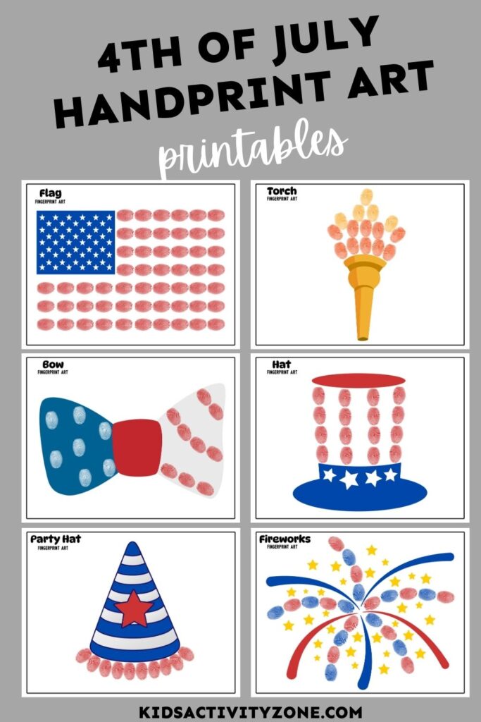 4th of July Handprint Art Printables - Kids Activity Zone