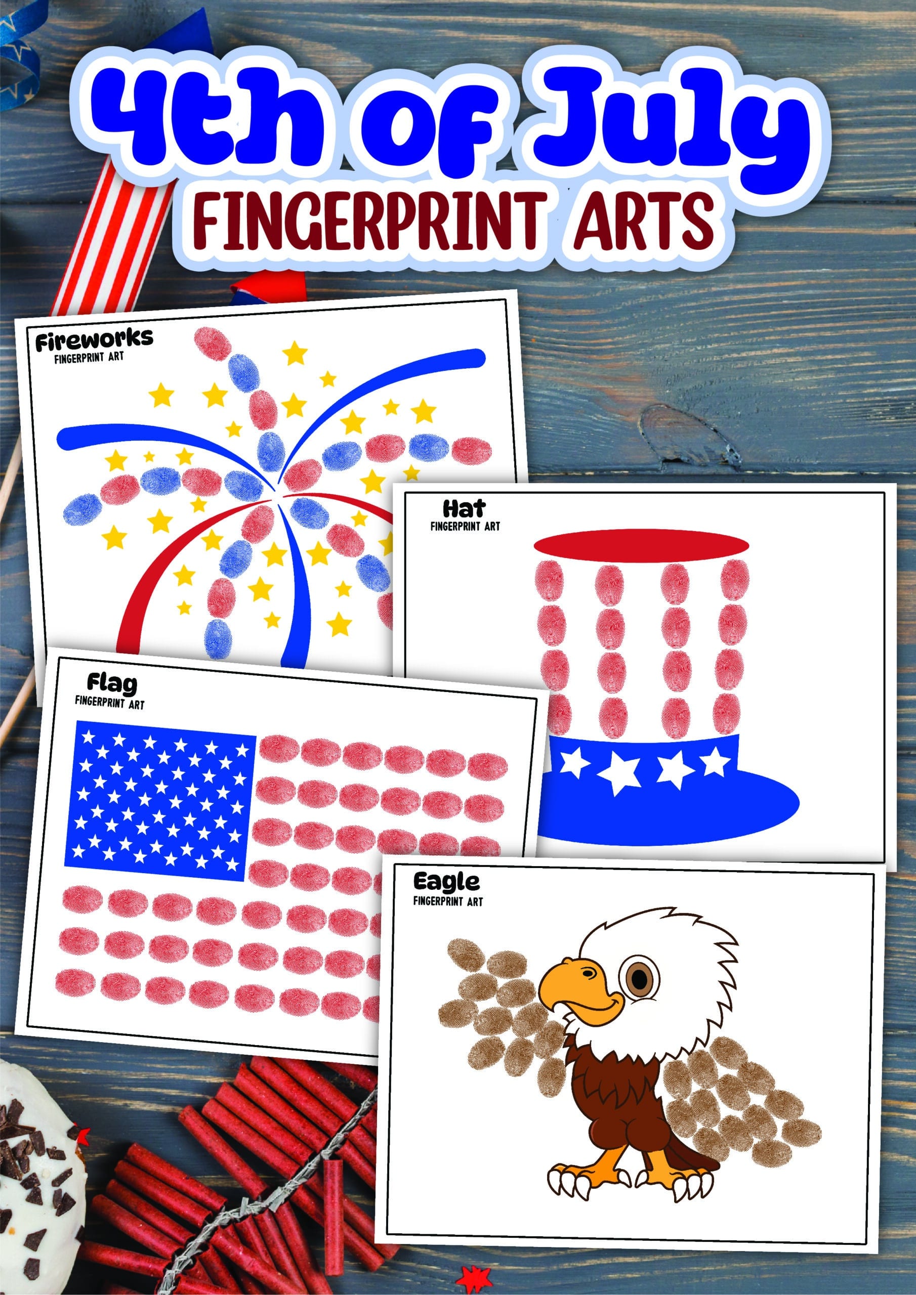 4th of July Handprint Art Printables - Kids Activity Zone