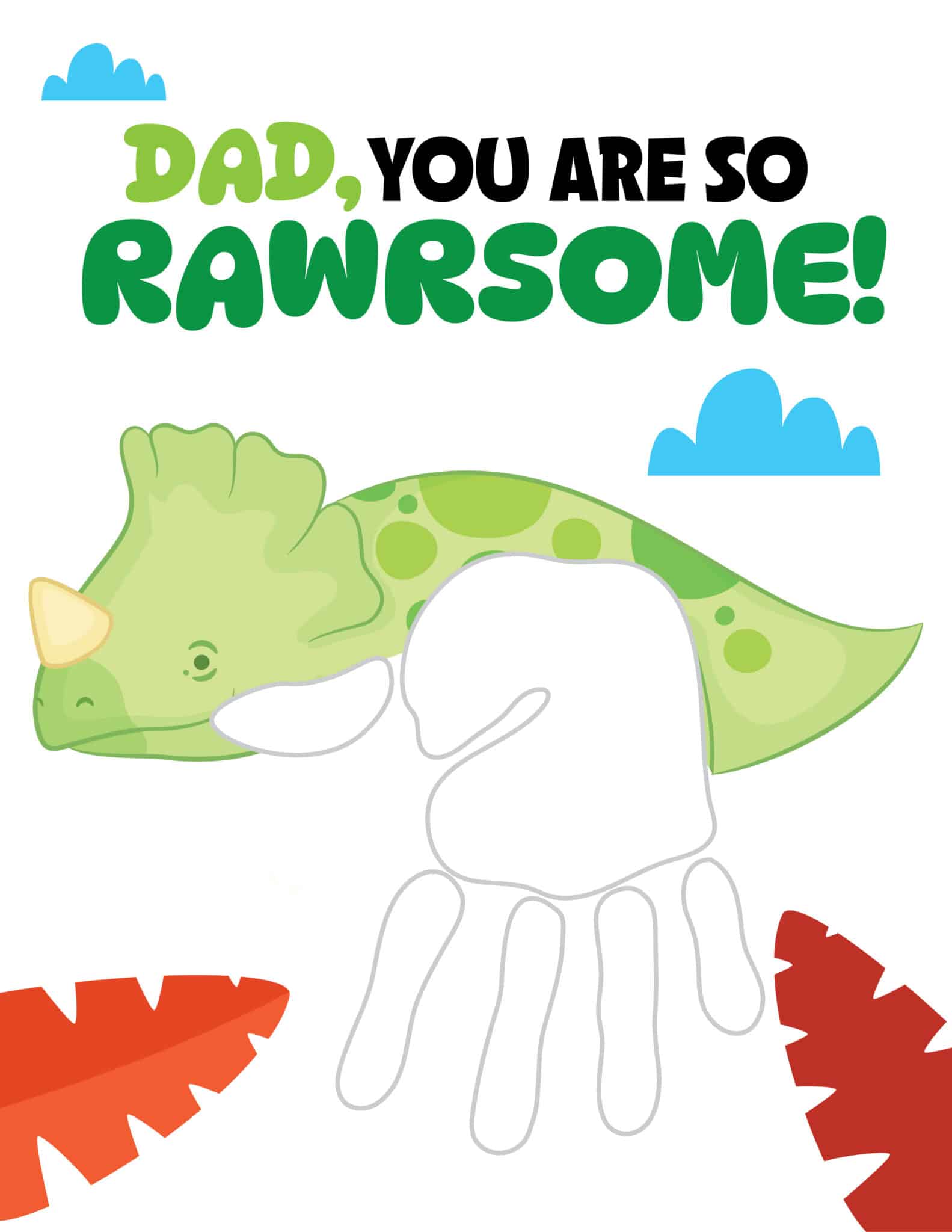 Father's Day Dinosaur Handprint Art - Kids Activity Zone