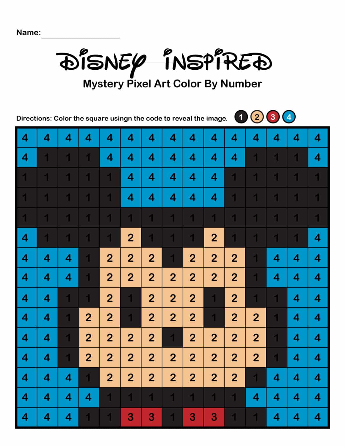 Disney Pixel Art Coloring Pages - Kids Activity Zone