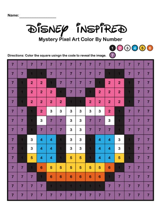 Disney Pixel Art Coloring Pages - Kids Activity Zone