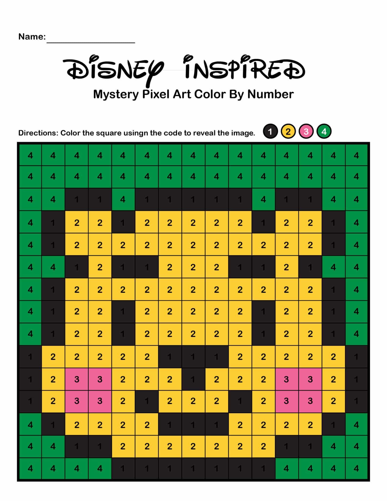 Disney Pixel Art Coloring Pages - Kids Activity Zone