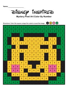 Disney Pixel Art Coloring Pages - Kids Activity Zone