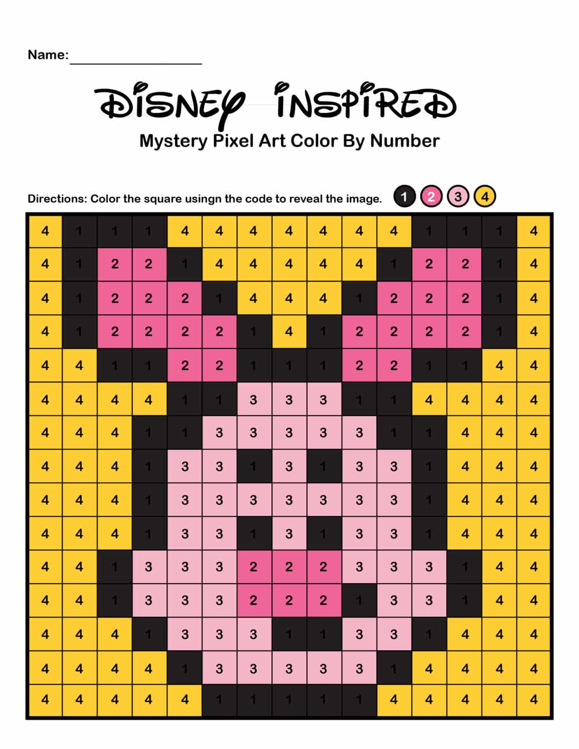 Disney Pixel Art Coloring Pages - Kids Activity Zone