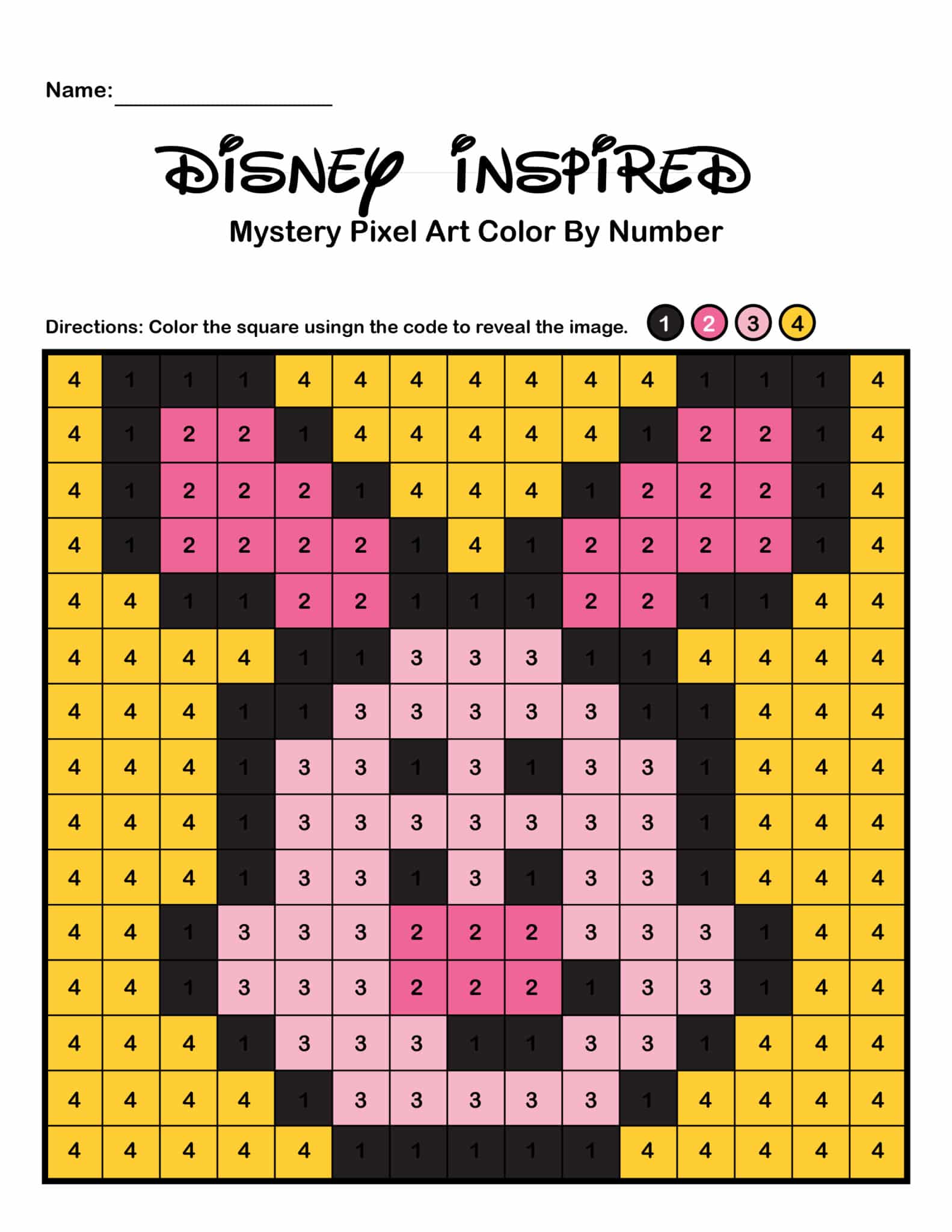 Disney Pixel Art Coloring Pages - Kids Activity Zone