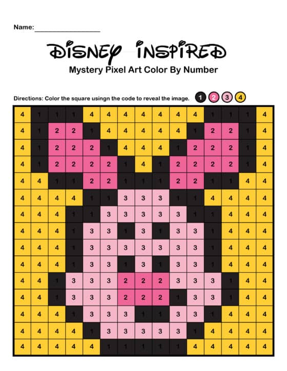 Disney Pixel Art Coloring Pages - Kids Activity Zone