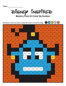 Disney Pixel Art Coloring Pages - Kids Activity Zone