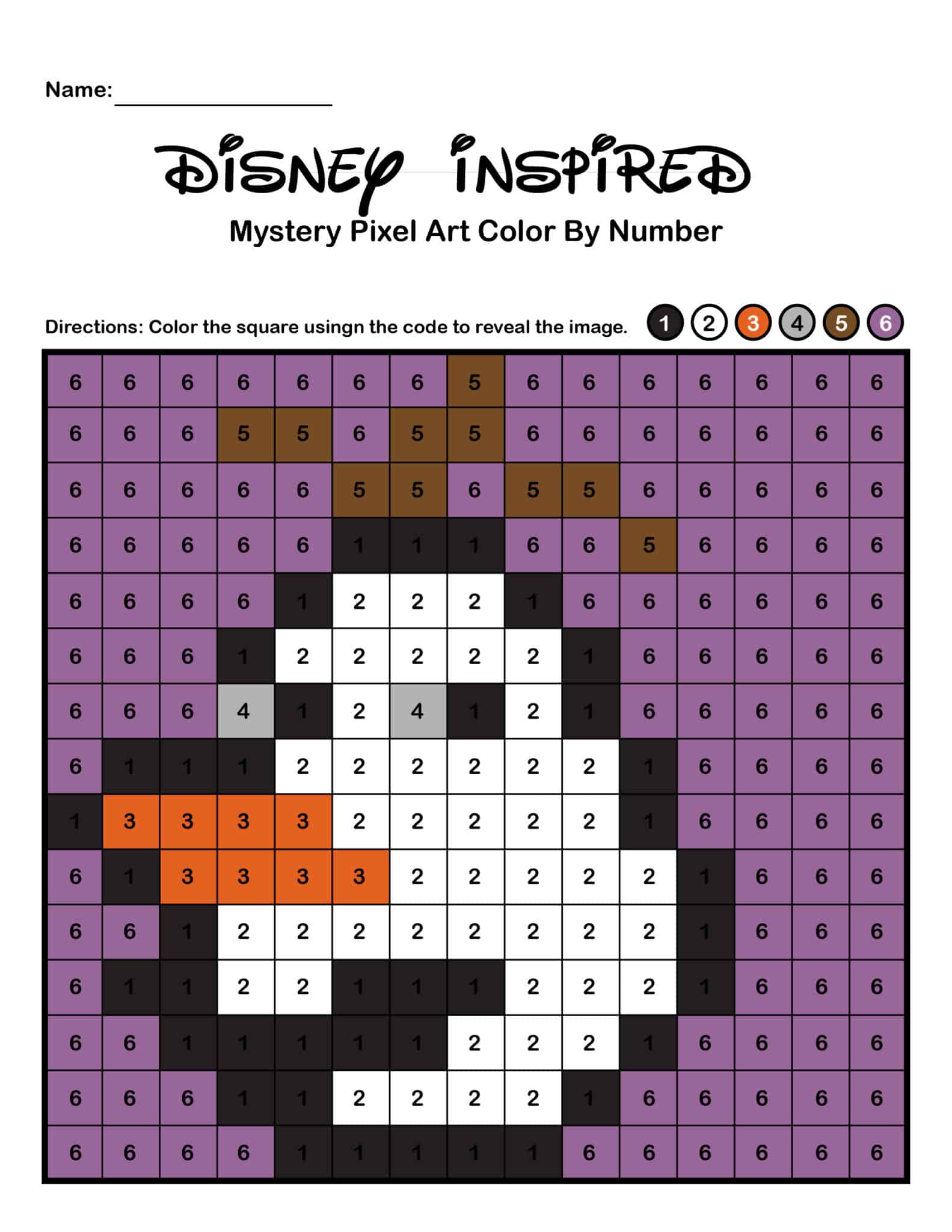 Disney Pixel Art Coloring Pages - Kids Activity Zone