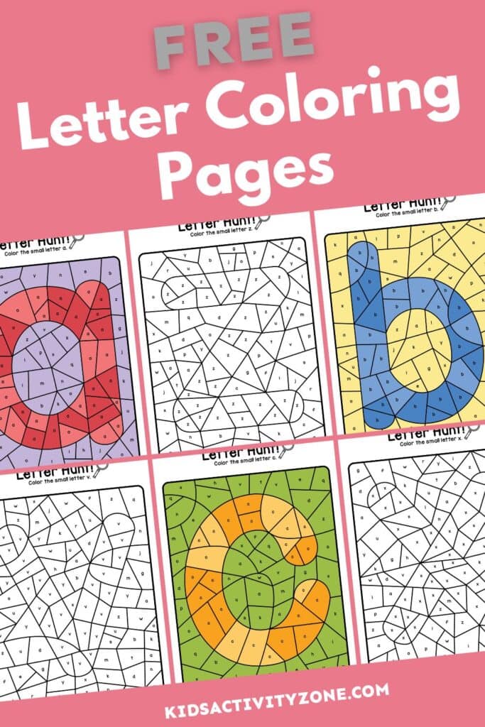 Letter Coloring Pages - Hidden Letter Hunt - Kids Activity Zone