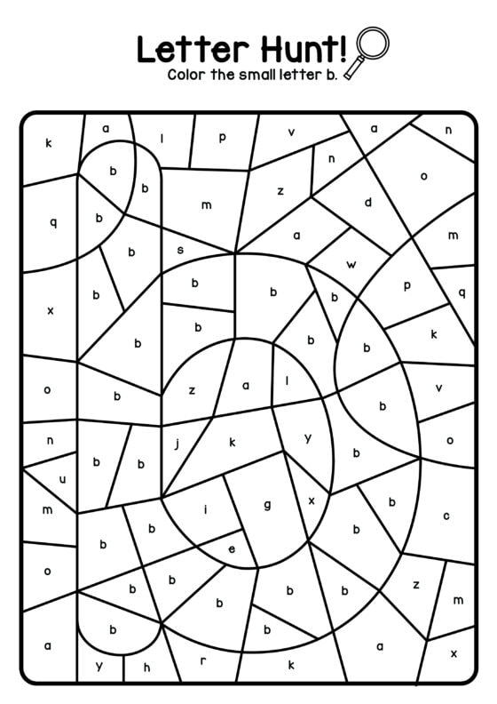 Letter Coloring Pages - Hidden Letter Hunt - Kids Activity Zone