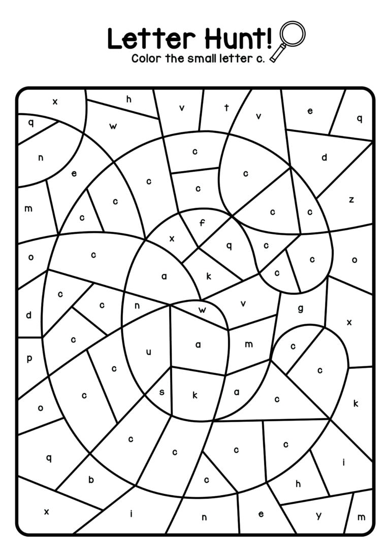 Letter Coloring Pages - Hidden Letter Hunt - Kids Activity Zone