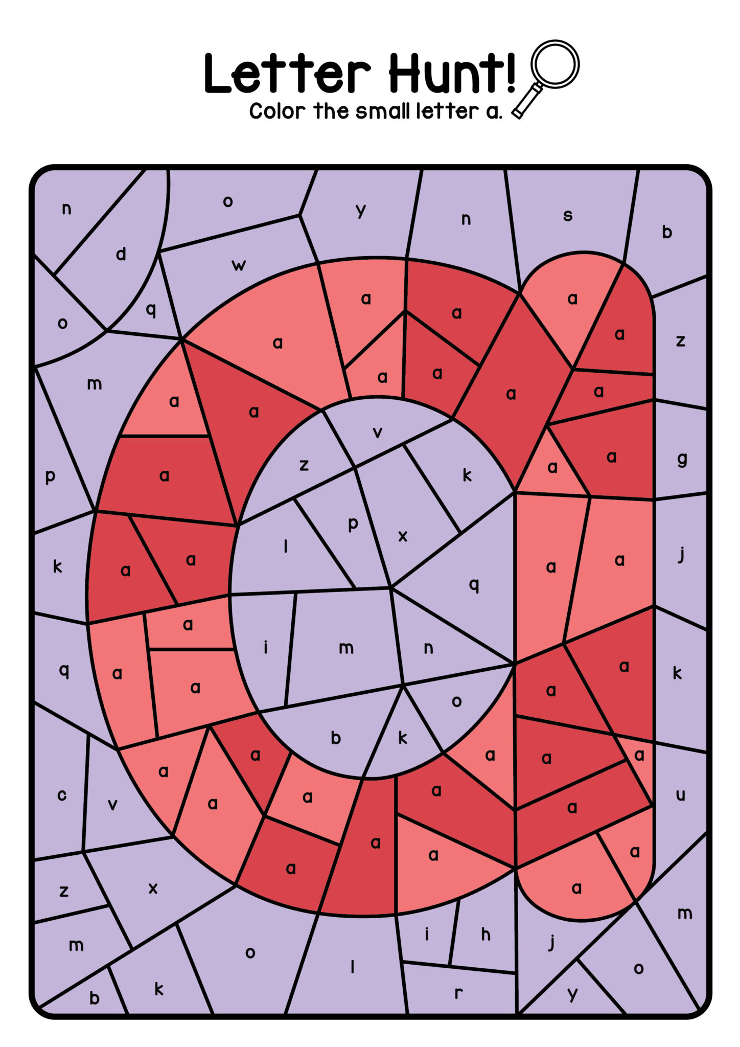 Letter Coloring Pages - Hidden Letter Hunt - Kids Activity Zone