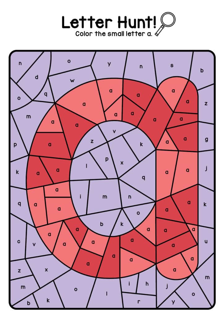 Letter Coloring Pages - Hidden Letter Hunt - Kids Activity Zone