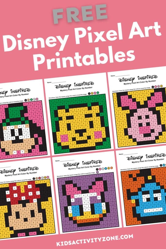 Disney Pixel Art Coloring Pages - Kids Activity Zone