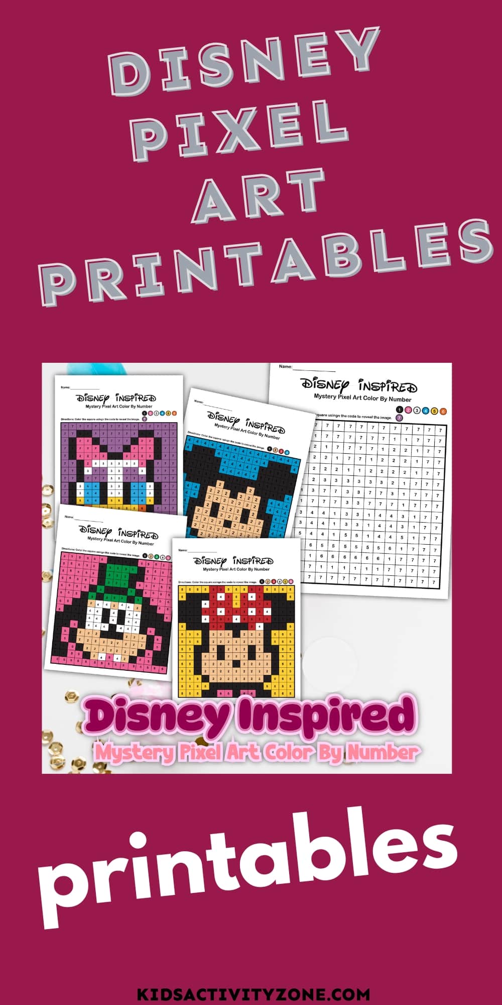 Disney Pixel Art Coloring Pages - Kids Activity Zone