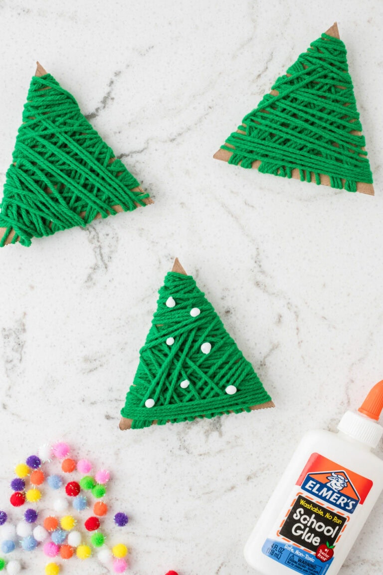 Yarn Wrapped Christmas Tree Craft - Kids Activity Zone