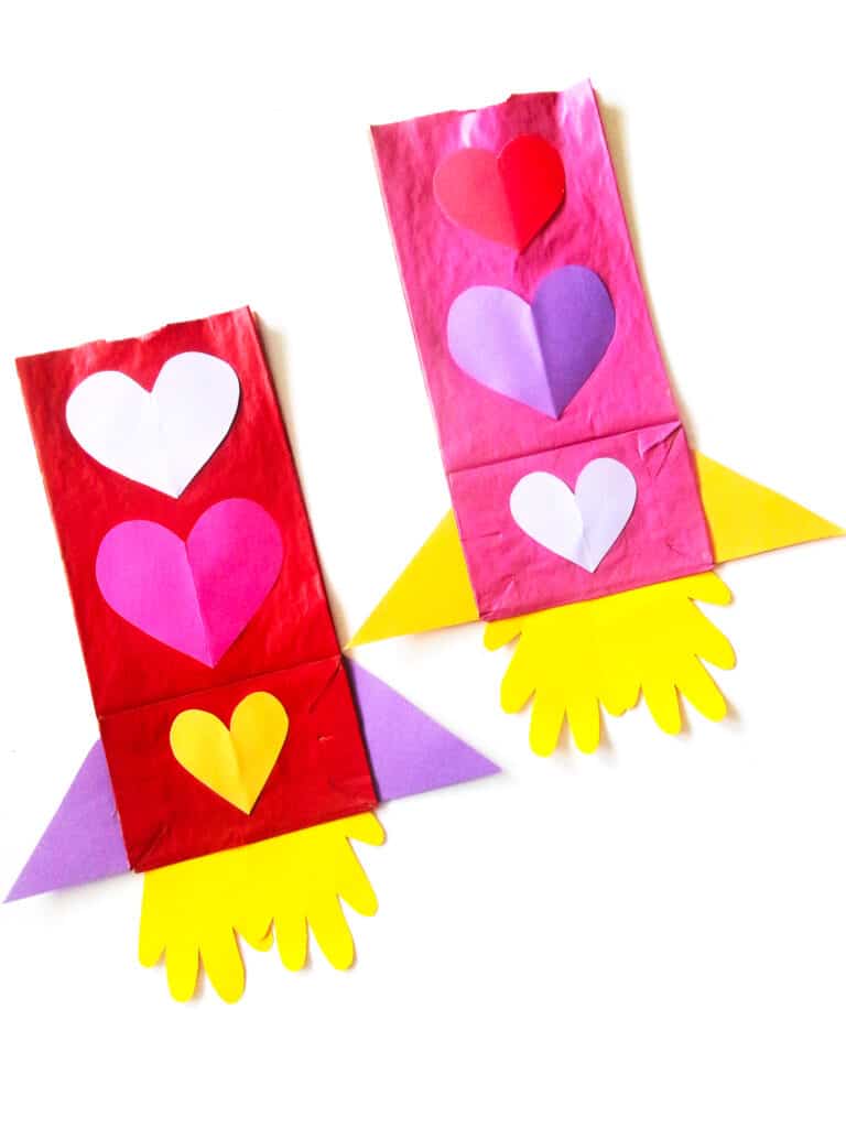 Valentine's Day Paper Bag Rocket Craft - Kids Activity Zone