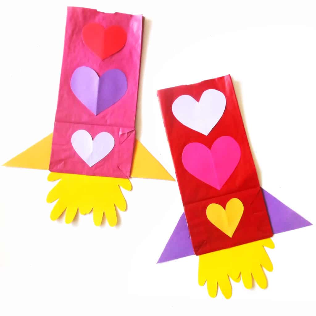 Valentine's Day Paper Bag Rocket Craft - Kids Activity Zone