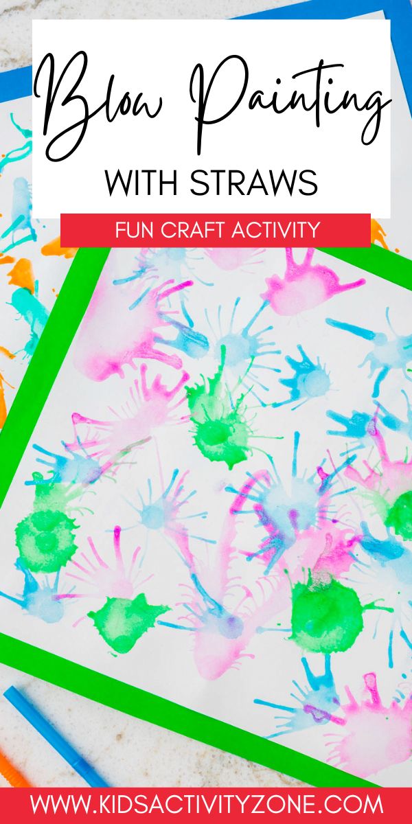 Blow Painting with Straws - Kids Activity Zone