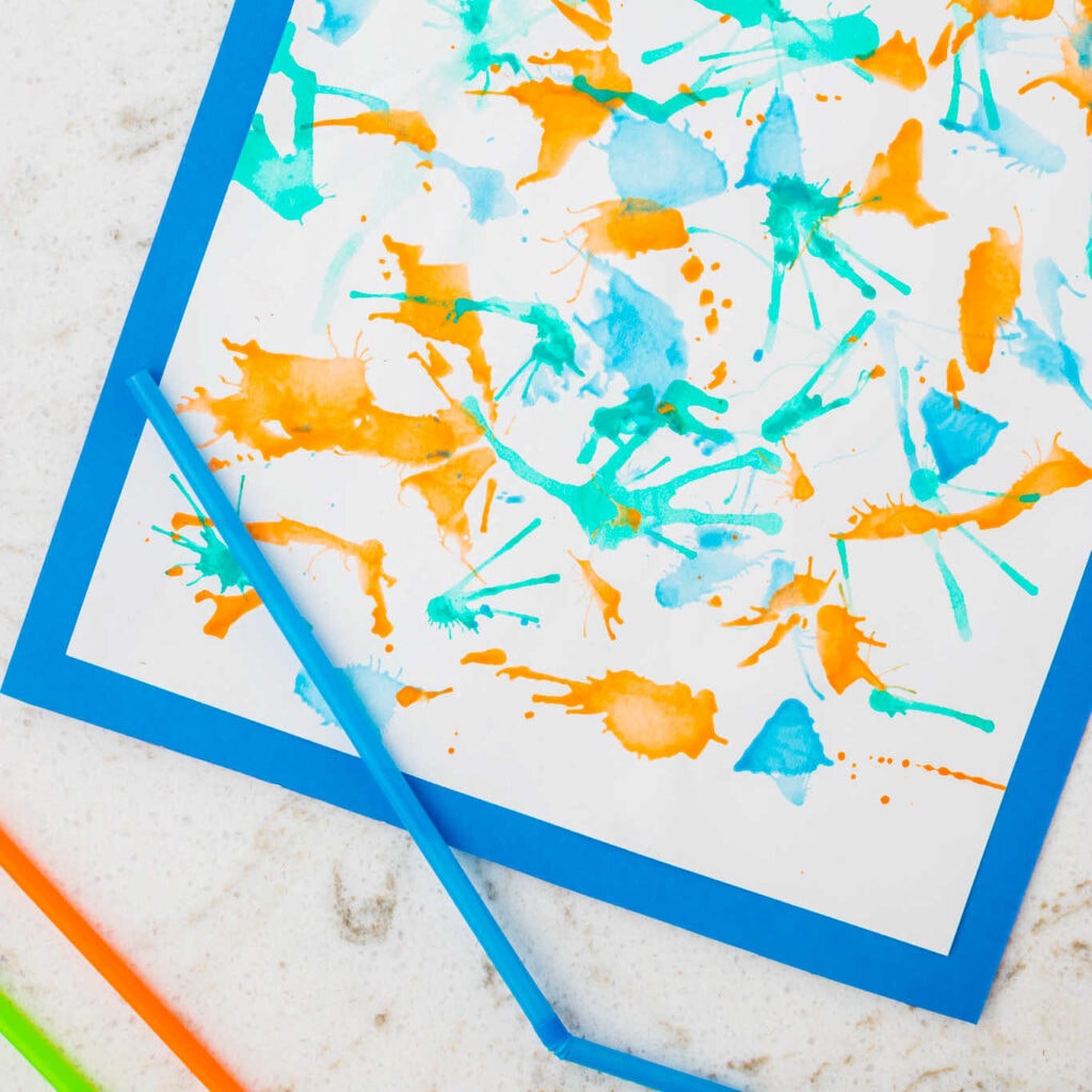 Blow Painting with Straws - Kids Activity Zone