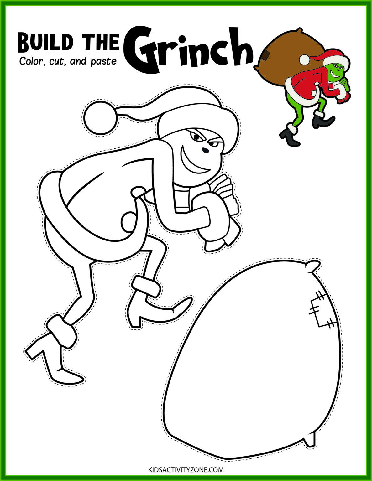 Build a Grinch Printable - Kids Activity Zone