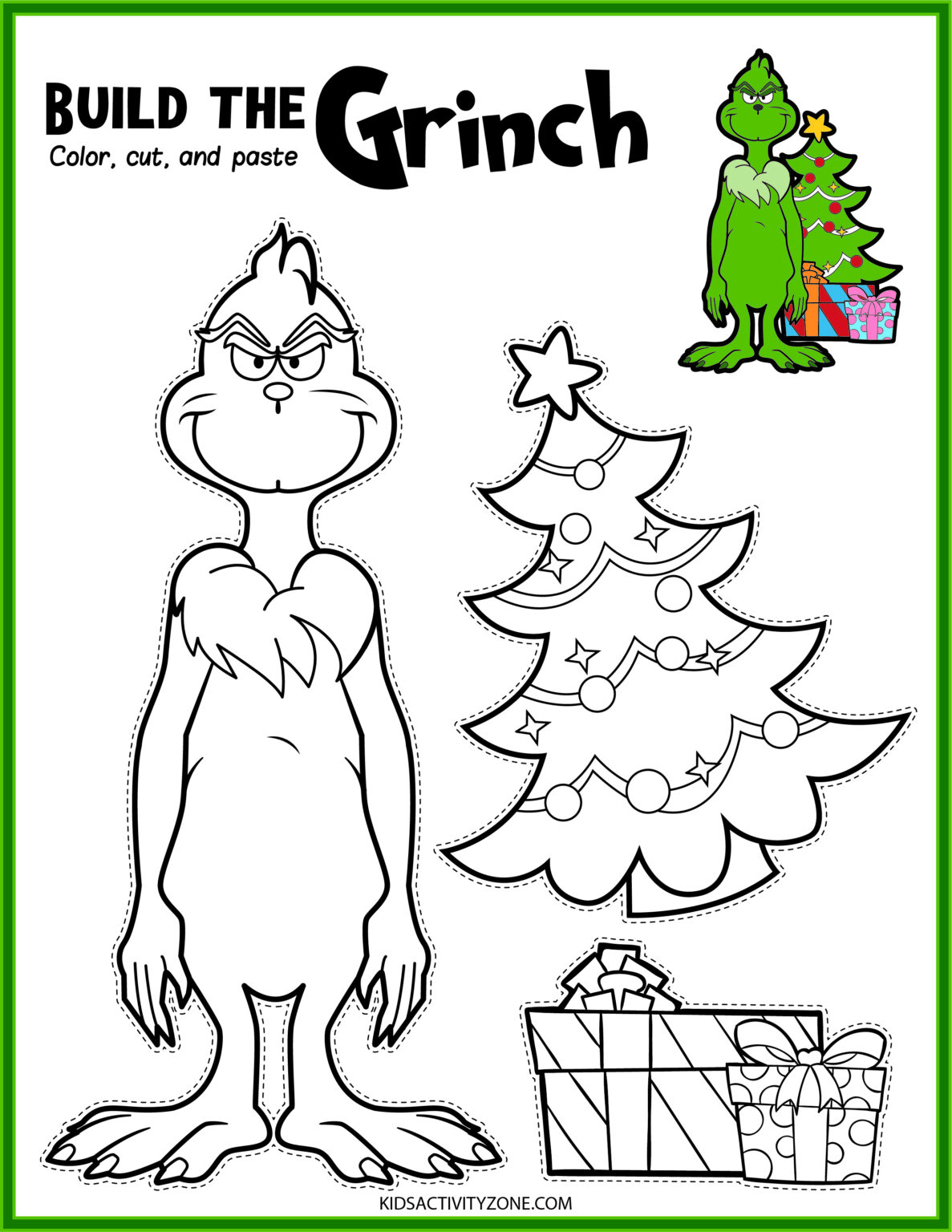 Build a Grinch Printable - Kids Activity Zone
