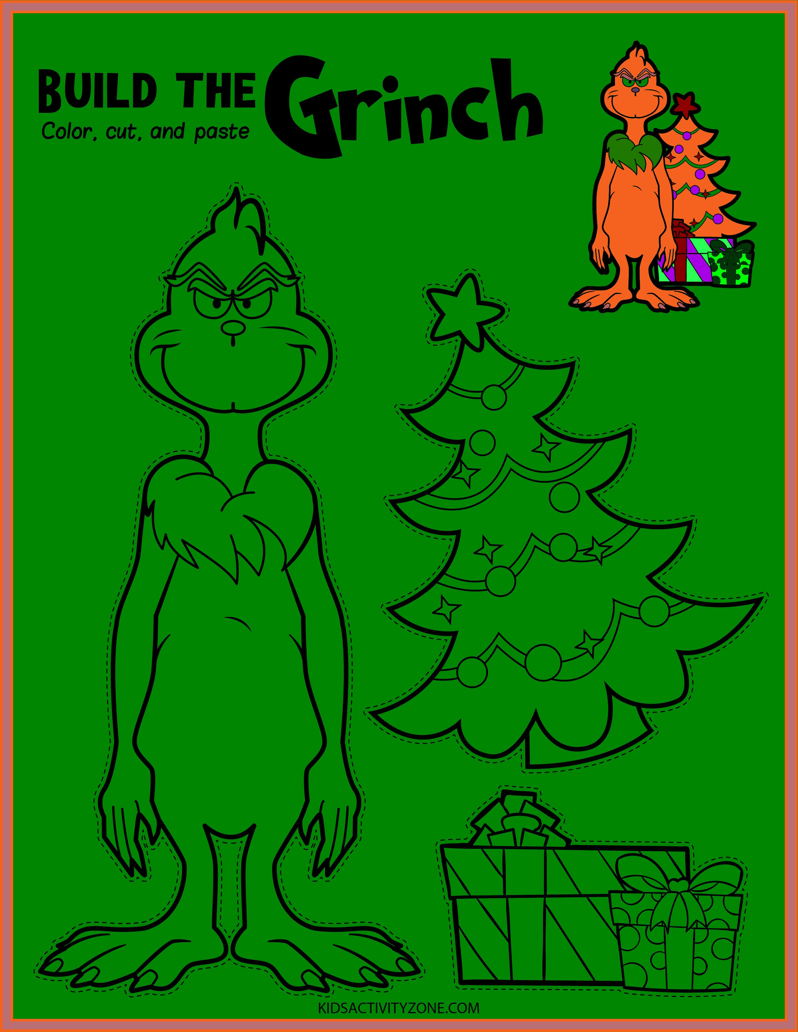 Build a Grinch Printable - Kids Activity Zone