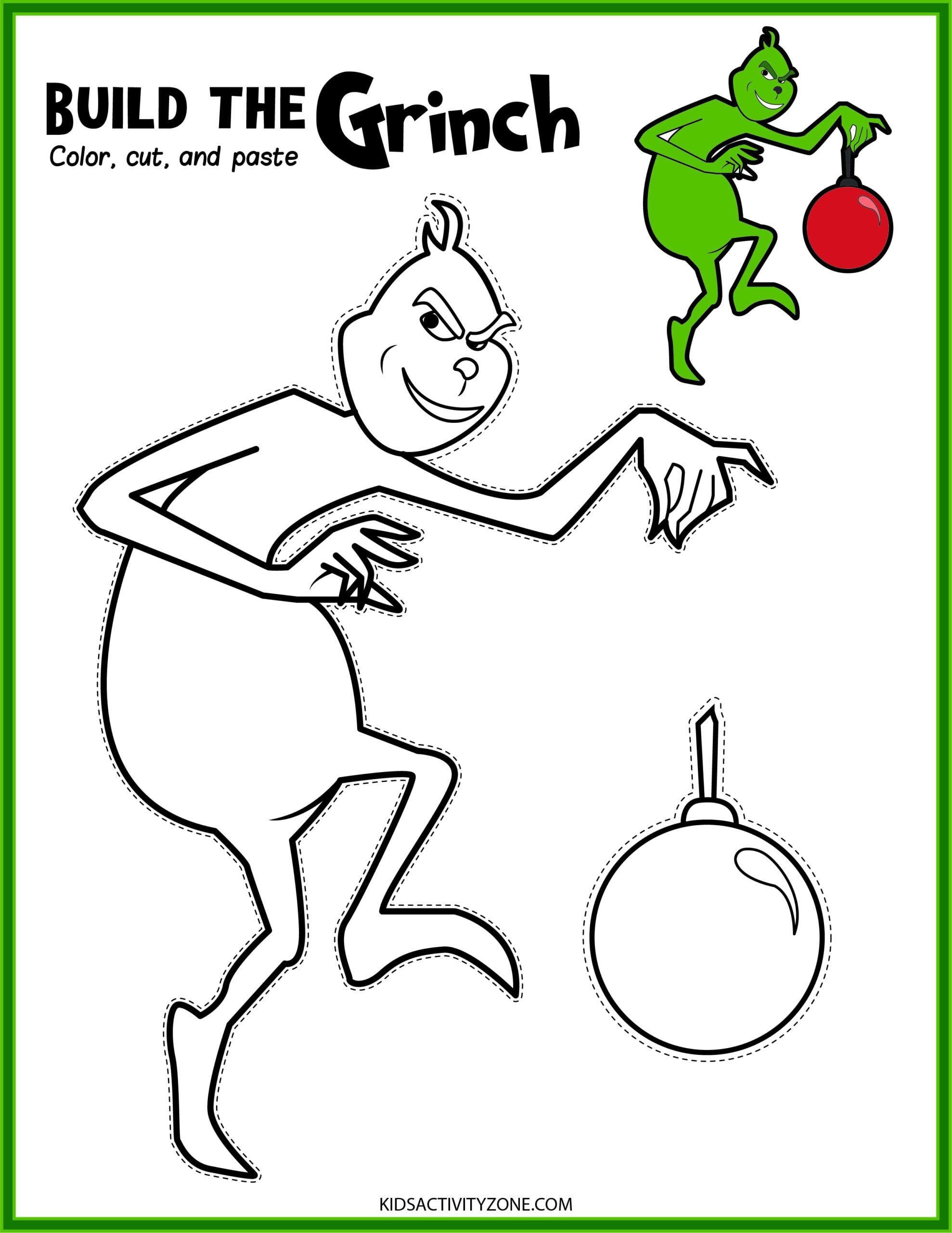 Build a Grinch Printable - Kids Activity Zone