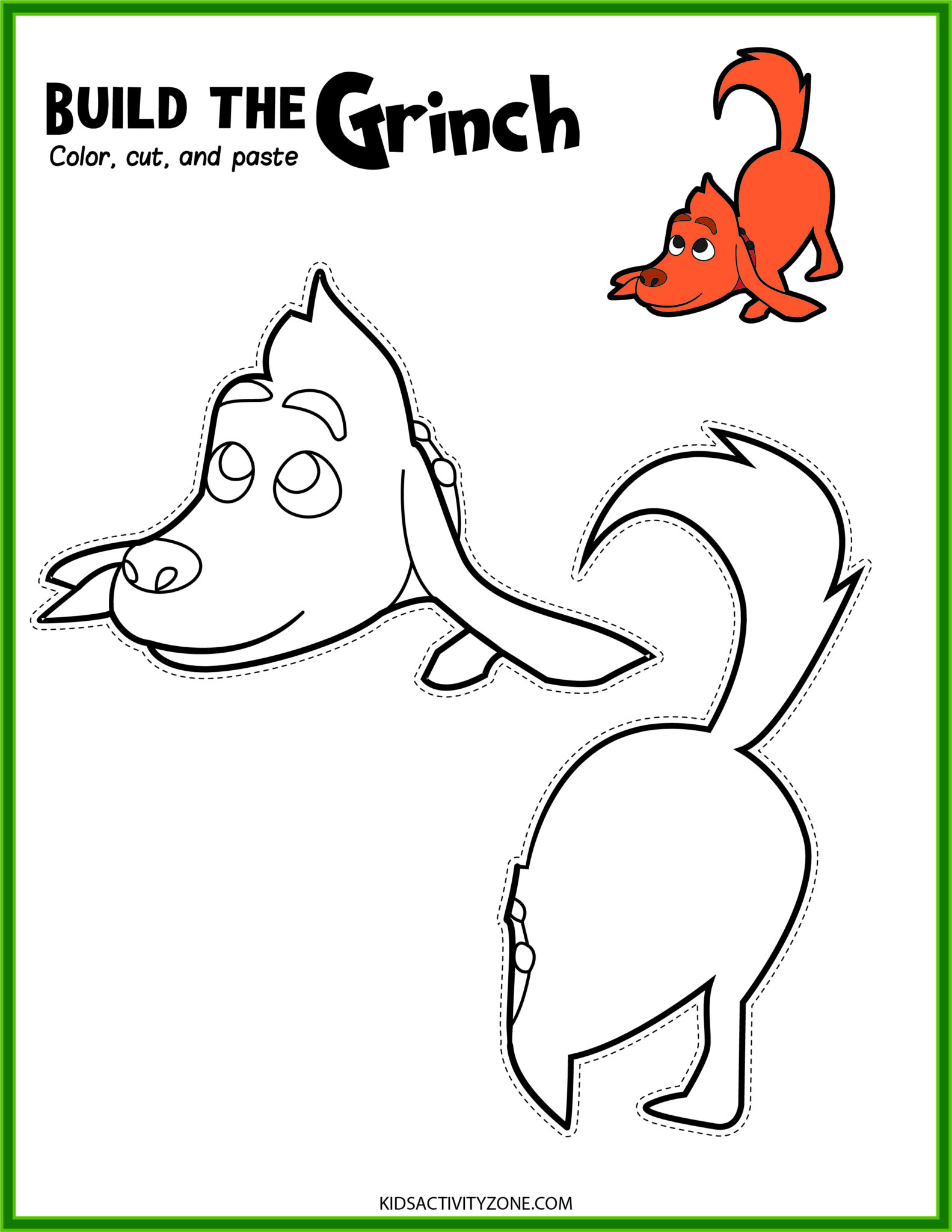 Build a Grinch Printable - Kids Activity Zone