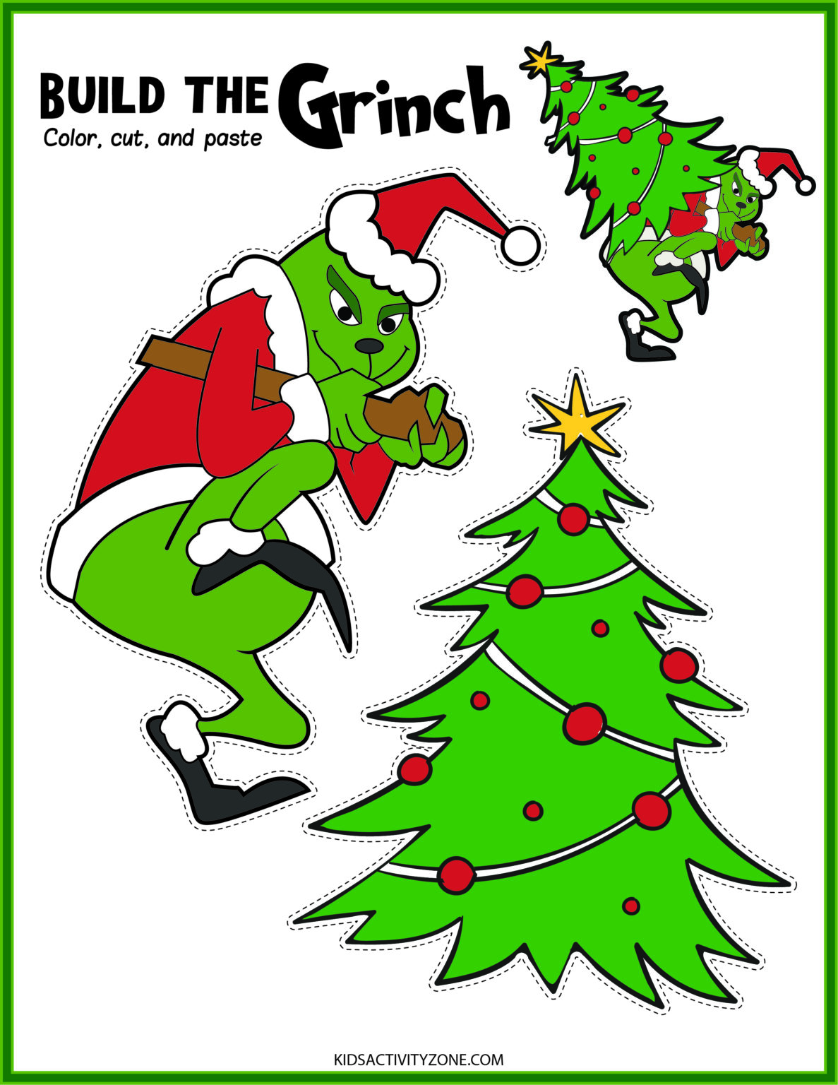 Build a Grinch Printable - Kids Activity Zone