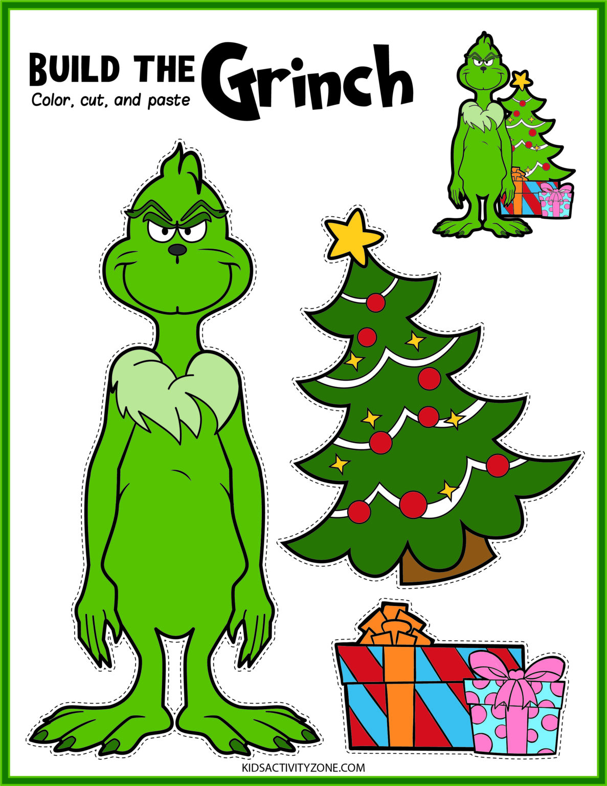 Build a Grinch Printable - Kids Activity Zone