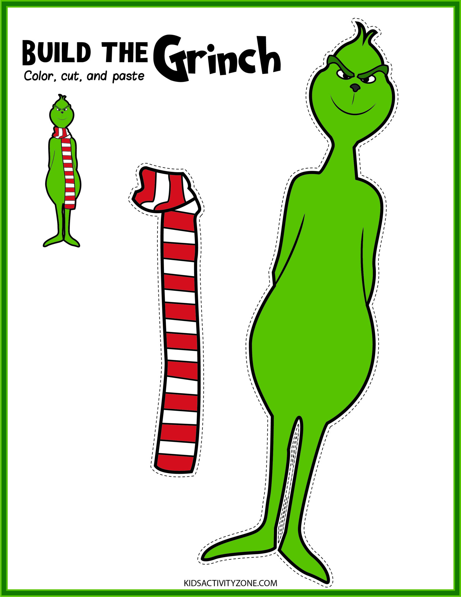 Build a Grinch Printable - Kids Activity Zone