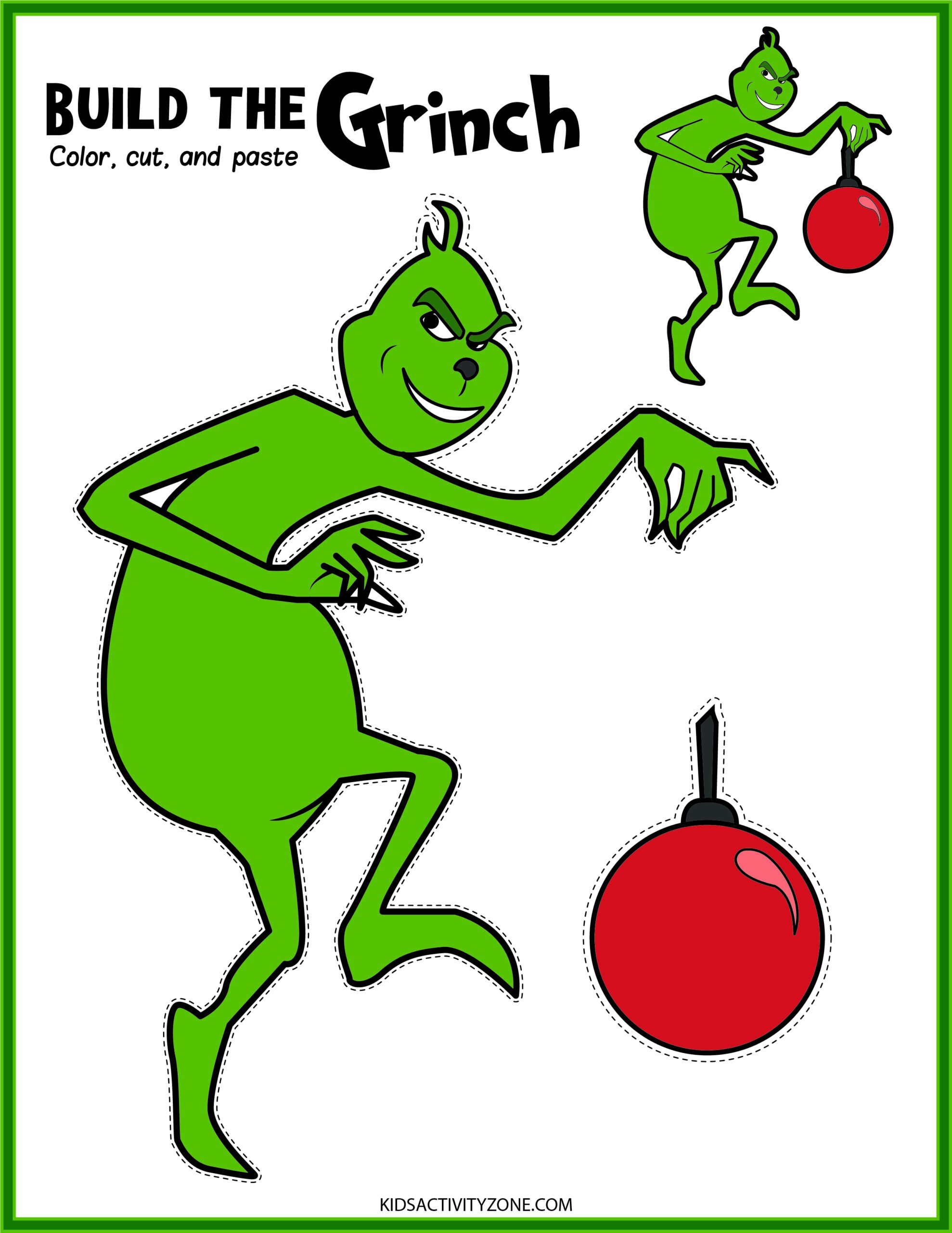 Build a Grinch Printable - Kids Activity Zone